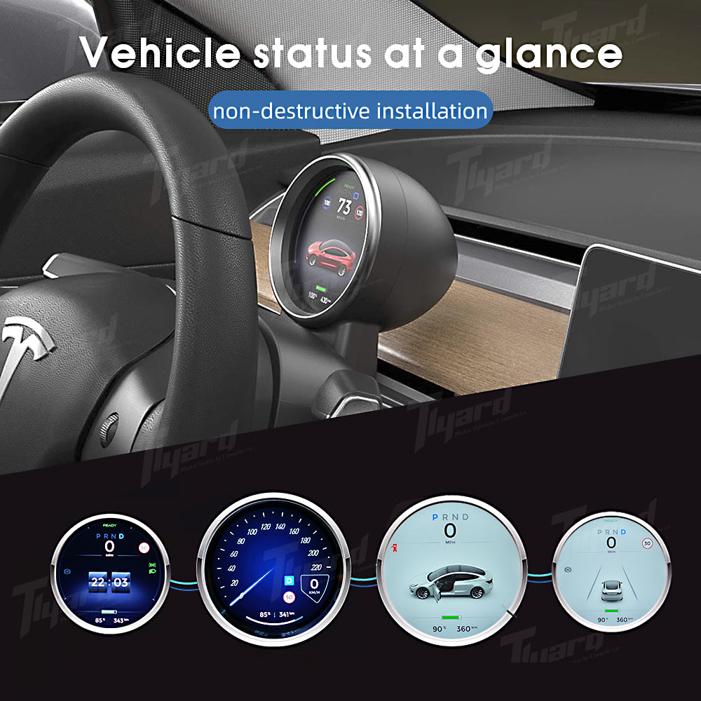 Model 3 & Y Mechanical Style Round Display Instrument Cluster – Tlyard