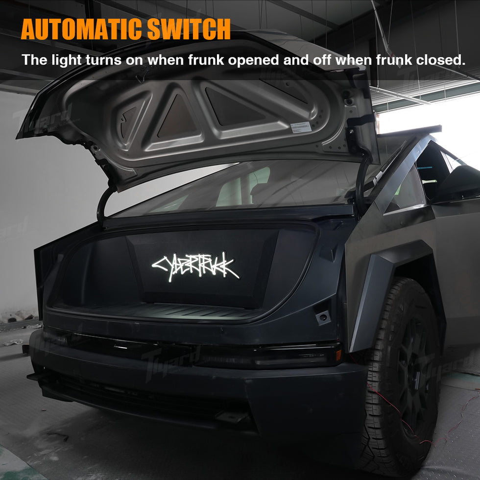 Cybertruck Frunk Ambient Lights Illuminated LED Emblems | Tlyard