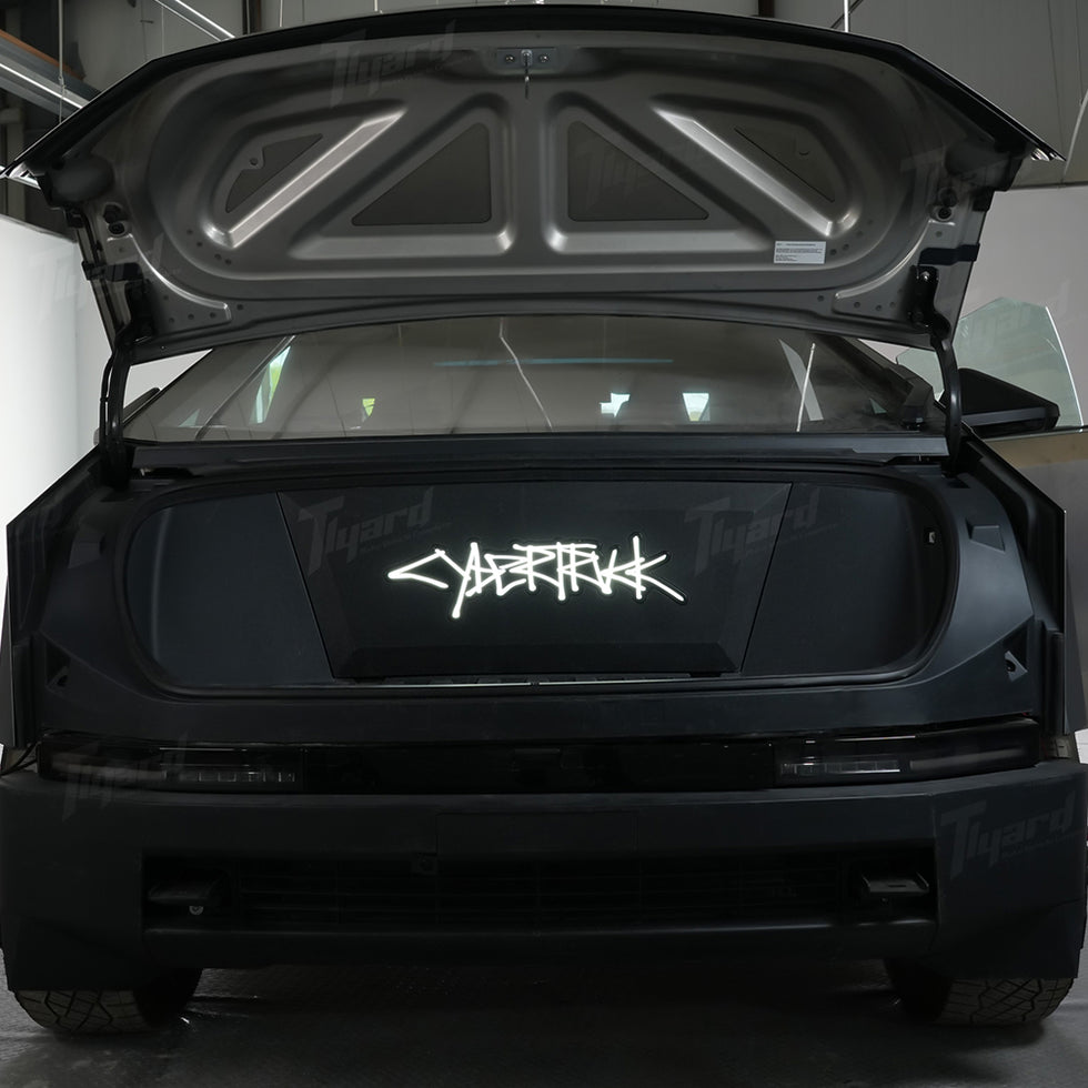 Cybertruck Frunk Ambient Lights Illuminated LED Emblems | Tlyard