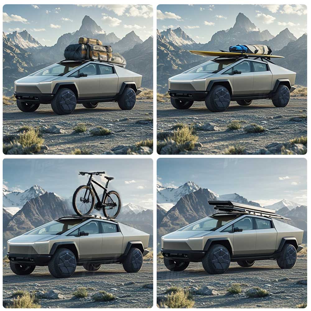 Cybertruck Roof Rack Crossbars Black Aerodynamic Top Carrier Bars | Tl ...