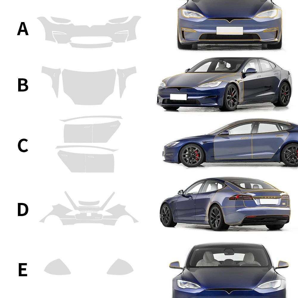 Pre-Cut 2021-2024 Tesla Model S Full Body TPU PPF Kit - Invisible Scra ...