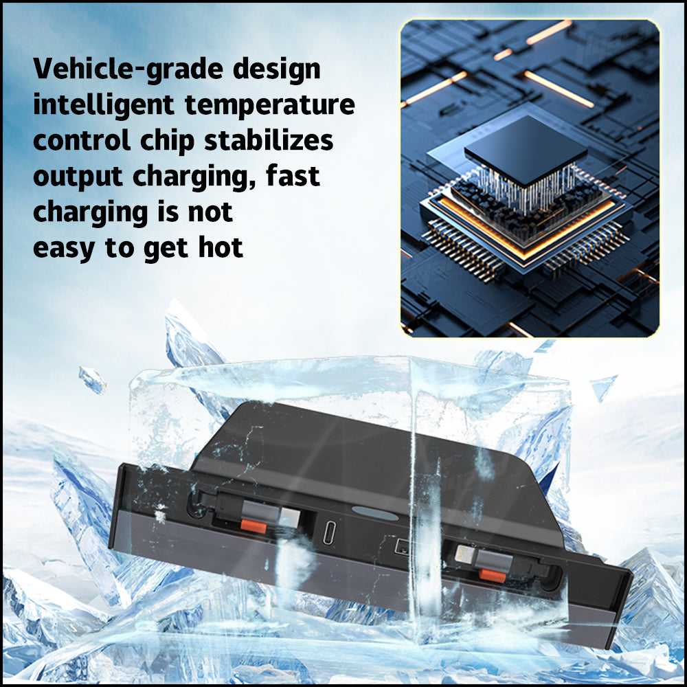 Tesla Model 3/Y USB Hub with Retractable Fast Charging Cable Center Co ...