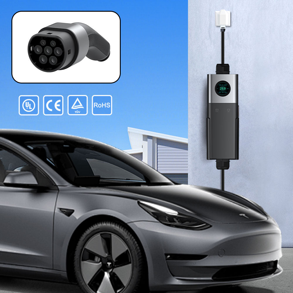 Tlyard Portable EV Charger 3.5KW/7KW/11KW with LCD Display IP65 Waterp